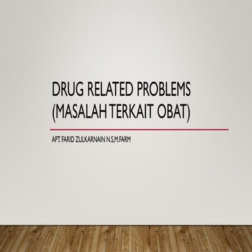 Kuliah Drug Related Problems Pengantar Farmasi Klinis v01 | PPT