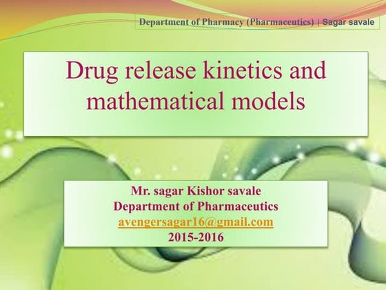 mathematical models for drug release studies | PDF | Pharmaceutical ...