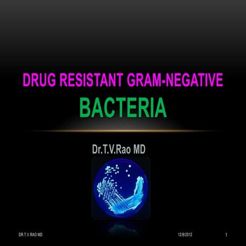 Drug resistant gram - ve bacteria | PPTX