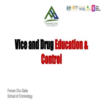 vice and drug education and control review | PPTX