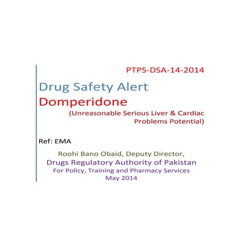 Drug Safety Alert Domperidone | PDF
