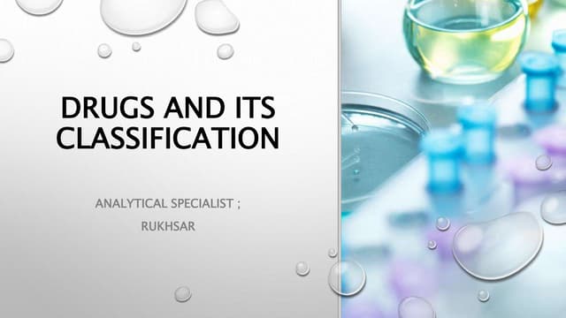 Drug classification | PPTX