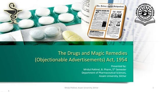 DRUGS AND MAGIC REMEDIES OBJECTIONABLE ADVERTISEMENTS.pptx