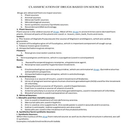 Sources of drugs | PPT