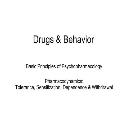 Drugs & behavior_tsdw | PPTX