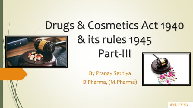Pharma Jurisprudence Schedules & Acts | PDF