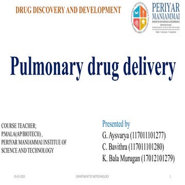 Drug seminar pulmonary drug delivery | PPT | Free Download