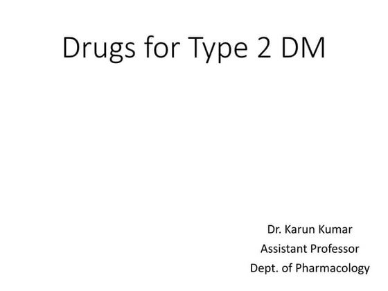 Pharmacology of diabetes mellitus | PPTX | Diabetes | Diseases and ...