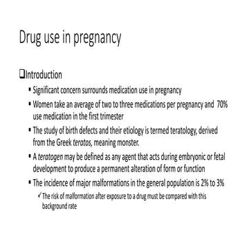 The use of drug in pregnancy and their safety | PPT