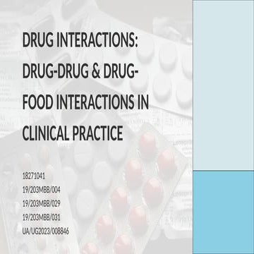 DRUG INTERACTIONS (MECHANISMS OF DRUG-DRUG INTERACTIONS) | PPTX
