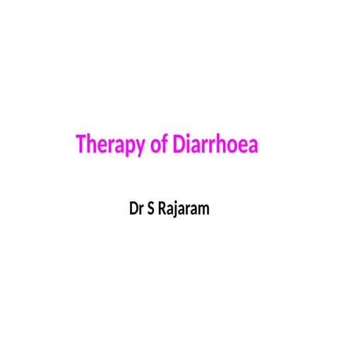 Drugs in therapy of Diarrhoea department | PPT