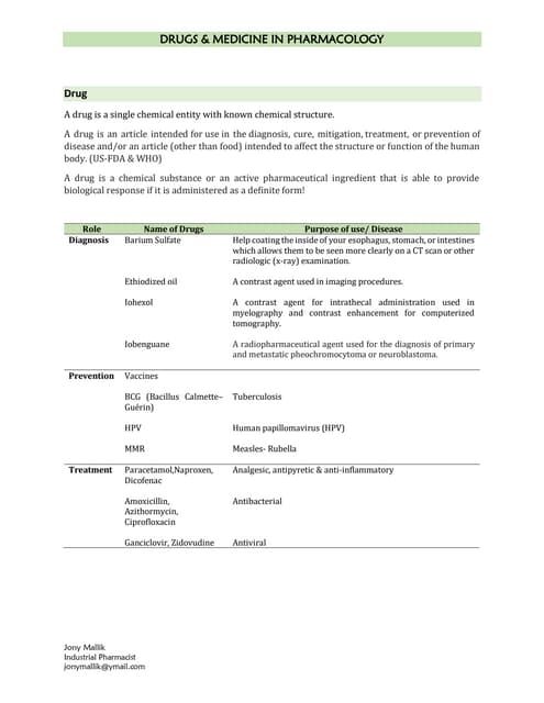 Drugs and their antidotes | DOC | Pharmaceutical Drugs | Medical Health