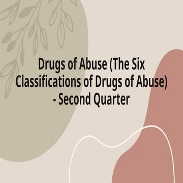 MAPEH 9 - Health - Drugs of Abuse (The Six Classifications of Drugs of ...