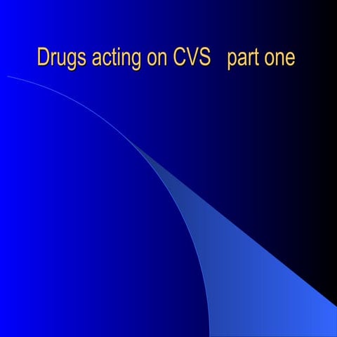 Cardiovascular Pharmacology | Definition | Disorders | Drugs | PPTX