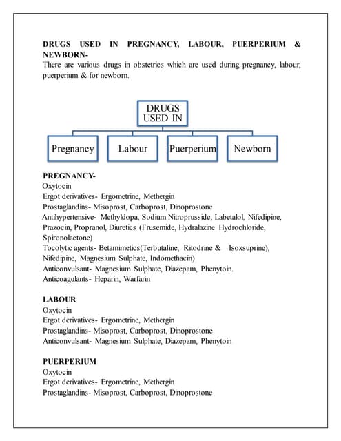 ergot derivative used in obstetrical nursing | PPTX