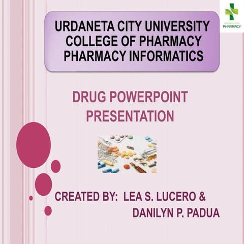 Drugs powerpoint presentation (pharmacy informatics) | PPTX