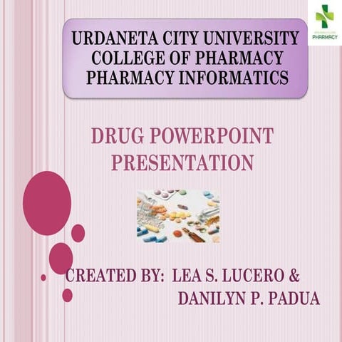 Drugs powerpoint presentation (pharmacy informatics) | PPTX