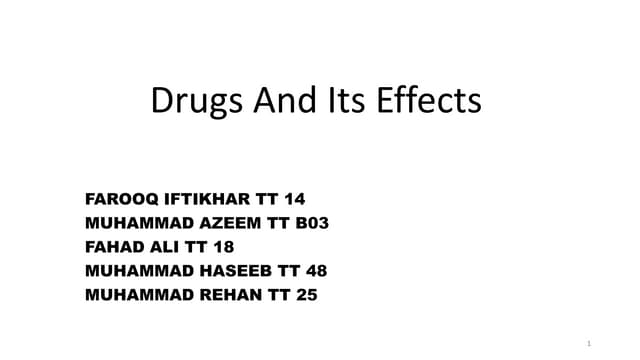 Long Term and Short Term Effects of Drug Use, Abuse and Misuse (Grade 9 ...