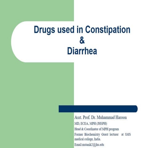 Drugs used in constipation and diarrhea | PPT