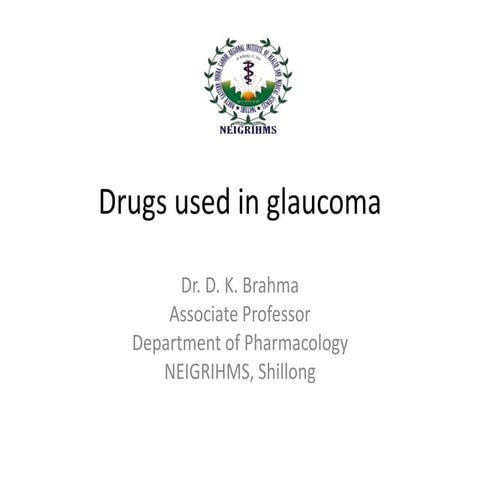 Drugs used in glaucoma | PPT