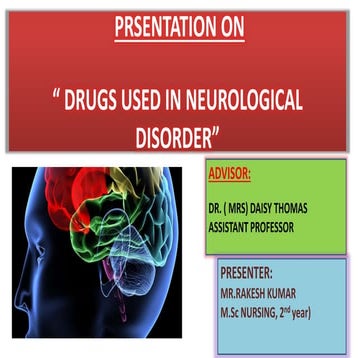 Drugs used in neurological disorder | PPTX