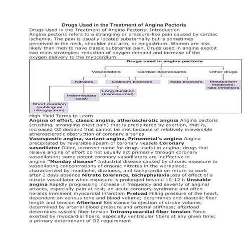 Drugs used in the treatment of angina pectoris | PDF