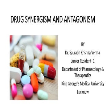 Combined effects of Drugs, Pharmacology | PPT