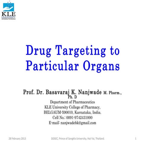 Drug targeting to particular organs | PPT