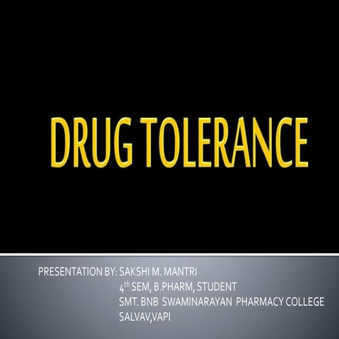 Drug tolerance | PPTX
