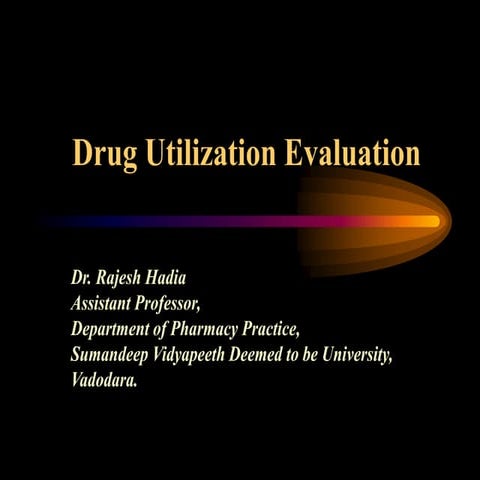 Drug utilization evaluation | PDF