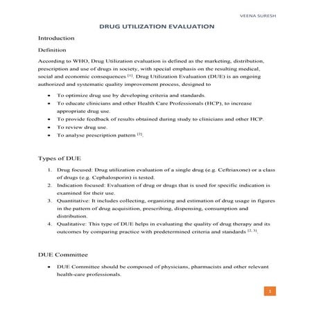 Drug utilization evaluation | PDF
