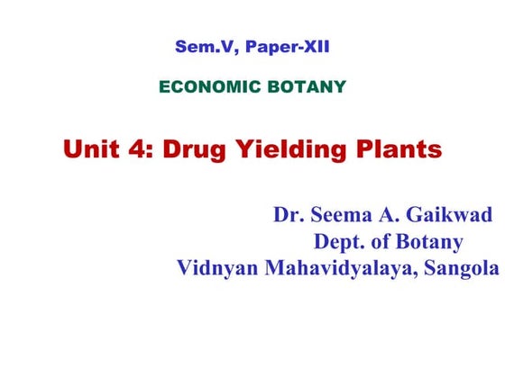 Medicinal plants importance,scope and uses. | PPT