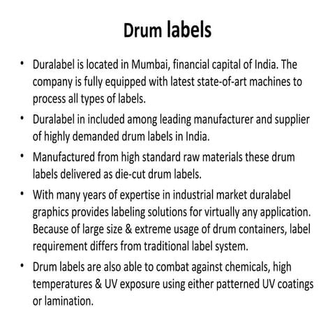 Drum labels | PPT