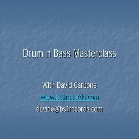Drum n Bass Masterclass | PDF
