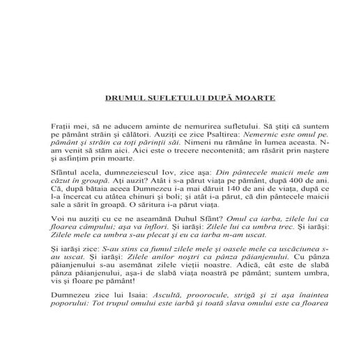 Drumul sufletului dupa moarte- parintele cleopa | DOC