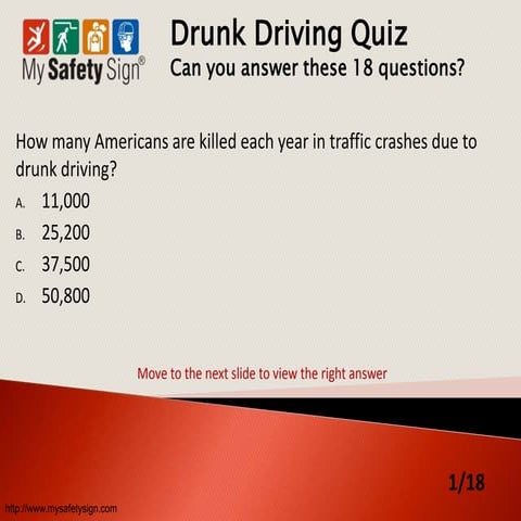 Drunk driving quiz | PPTX