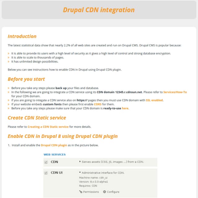 Detailed instructions on how to integrate Drupal with CDN | PDF