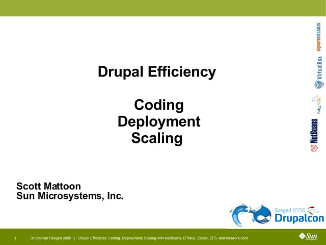 Drupal Efficiency - Coding, Deployment, Scaling | PPT Drupal Efficiency - Coding, Deployment, Scaling | PPT