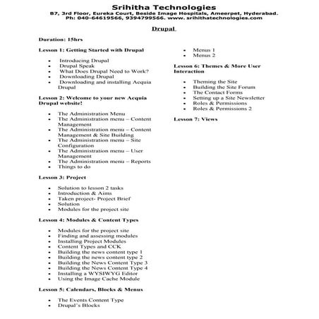 Drupal Classroom Training | DOC