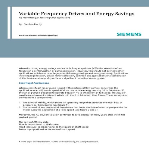 Variable Frequency Drives and Energy Savings: It‘s More Than Just Fan ...