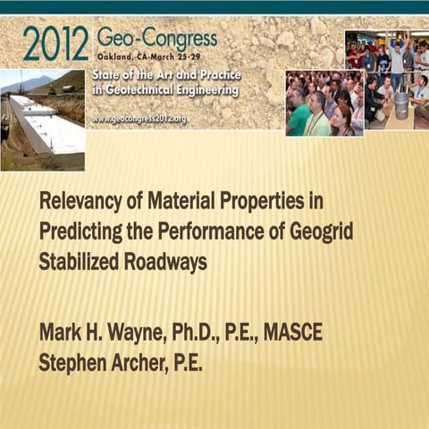 Dr wayne performance specifications 2012 geo congress (v2) | PPTX