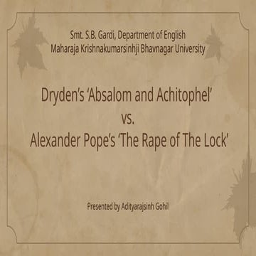 Historical Background of Absalom and Achitophel | PDF
