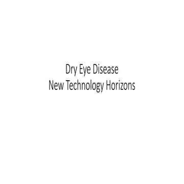 a presentation based on dry eye in opthalmology | PPTX