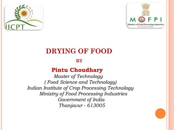 Home Drying of Food Material | PPT