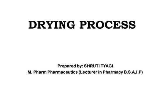 Drying equipments | PPTX | Home Appliances | Home & Garden