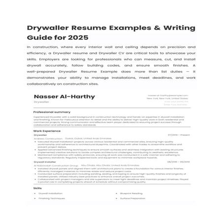 Concrete Finisher Resume Examples & Writing Guide for 2025 | PDF