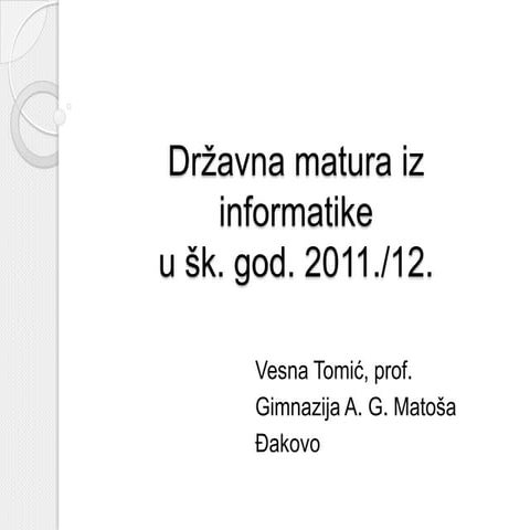 Drzavna matura iz_informatike | PPTX