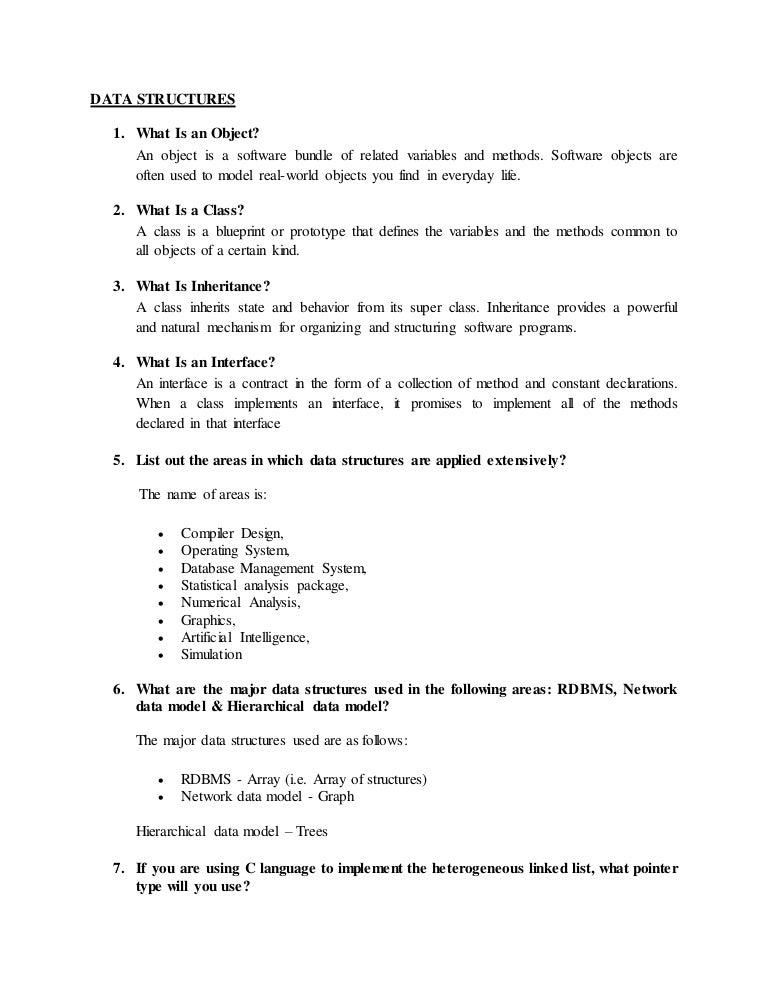 DATA STRUCTURES - SHORT NOTES