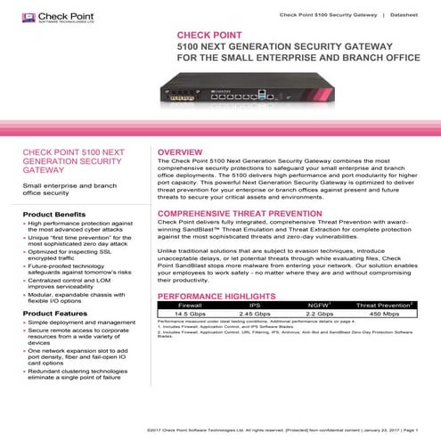 CHECK POINT 5100 NEXT GENERATION SECURITY GATEWAY FOR THE SMALL ...