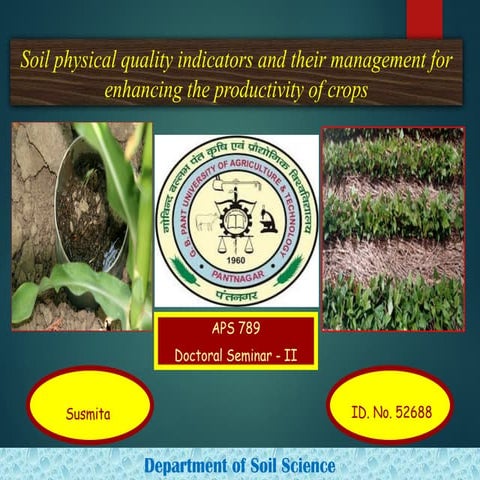 Soil physical quality indicators and their management for enhancing the ...